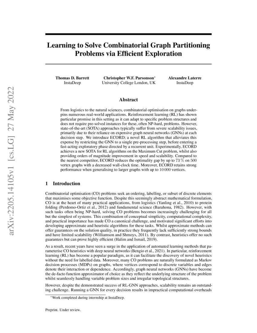 Learning To Solve Combinatorial Graph Partitioning Problems Via Efficient Exploration Deepai 9960