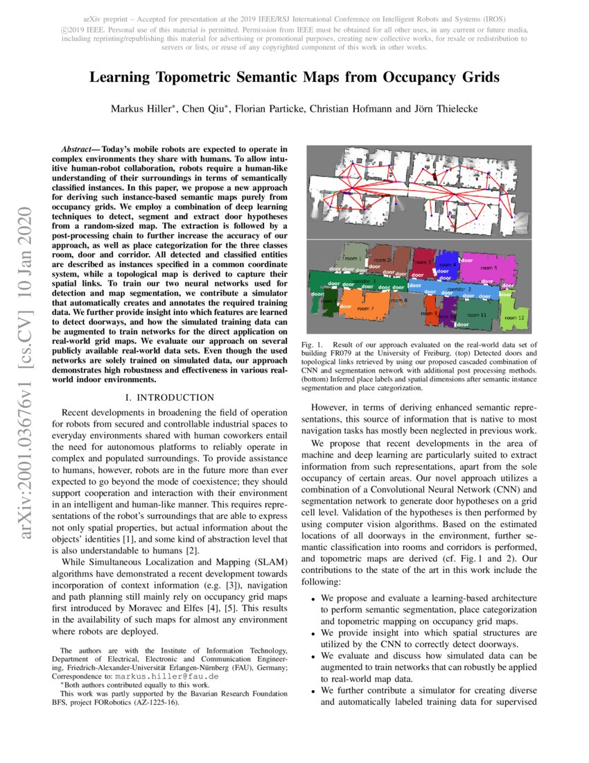 Learning Topometric Semantic Maps From Occupancy Grids Deepai