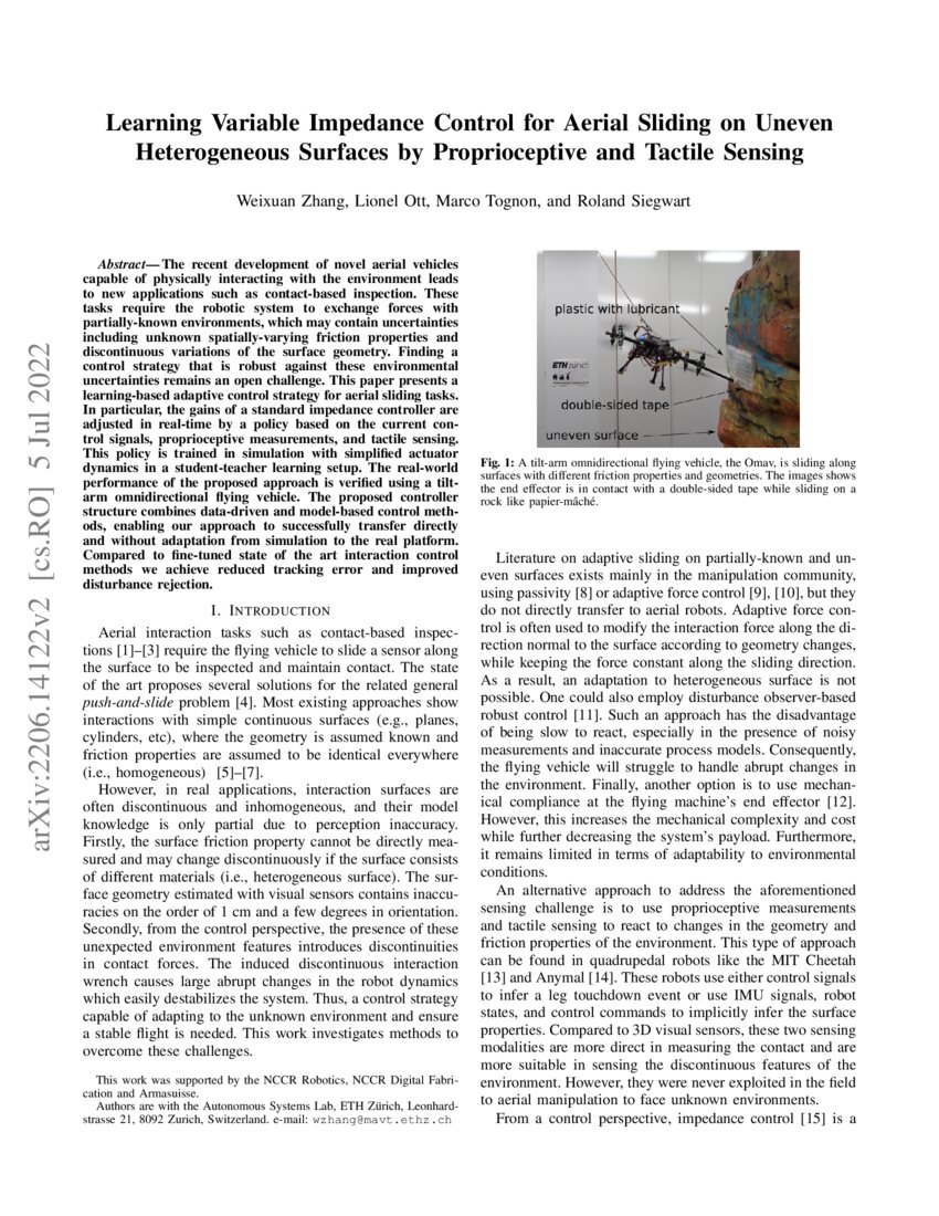 Learning Variable Impedance Control for Aerial Sliding on Uneven ...