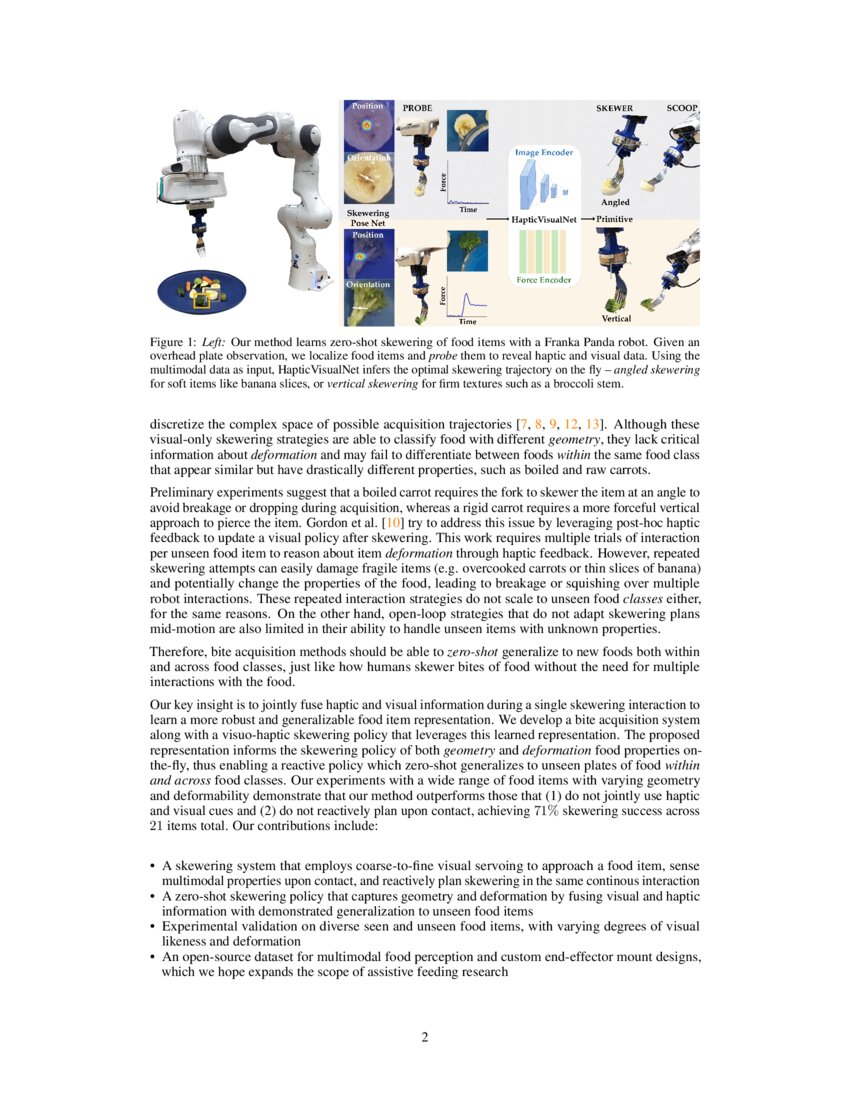 Learning Visuo-Haptic Skewering Strategies for Robot-Assisted Feeding | DeepAI