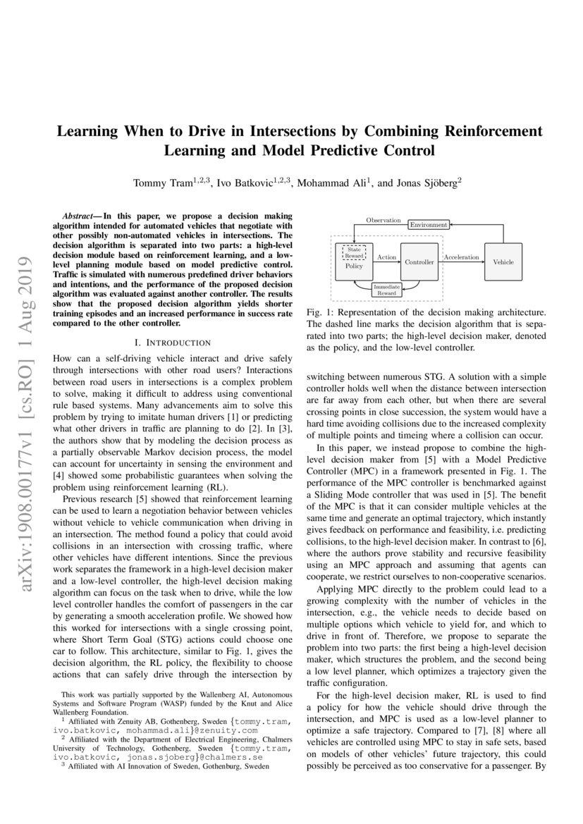 Learning When to Drive in Intersections by Combining Reinforcement Learning and Model Predictive ...