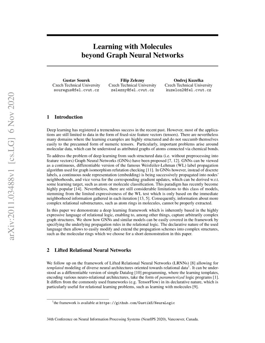Learning with Molecules beyond Graph Neural Networks | DeepAI
