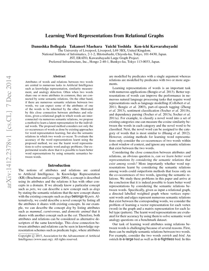 Learning Word Representations from Relational Graphs | DeepAI
