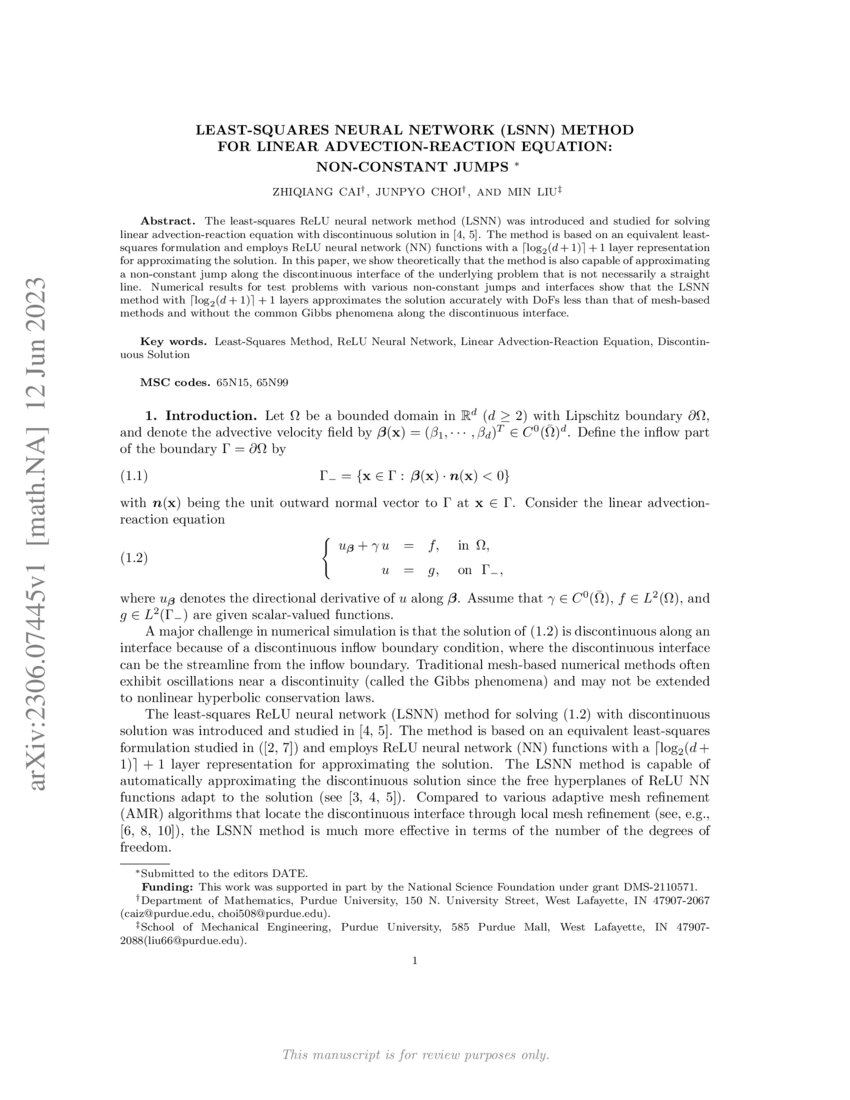 Least Squares Neural Network Lsnn Method For Linear Advection 1600