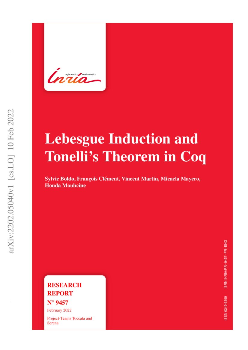 Lebesgue Induction and Tonelli's Theorem in Coq | DeepAI