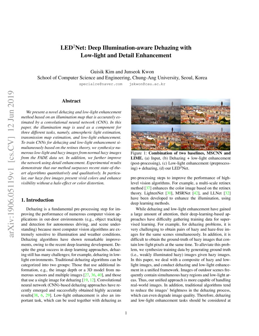 LED2Net: Deep Illumination-aware Dehazing with Low-light and Detail Enhancement | DeepAI