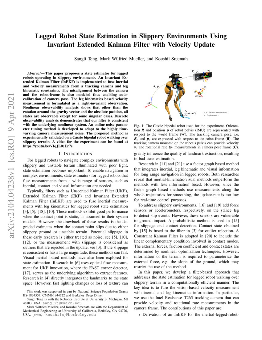 Legged Robot State Estimation in Slippery Environments Using Invariant ...