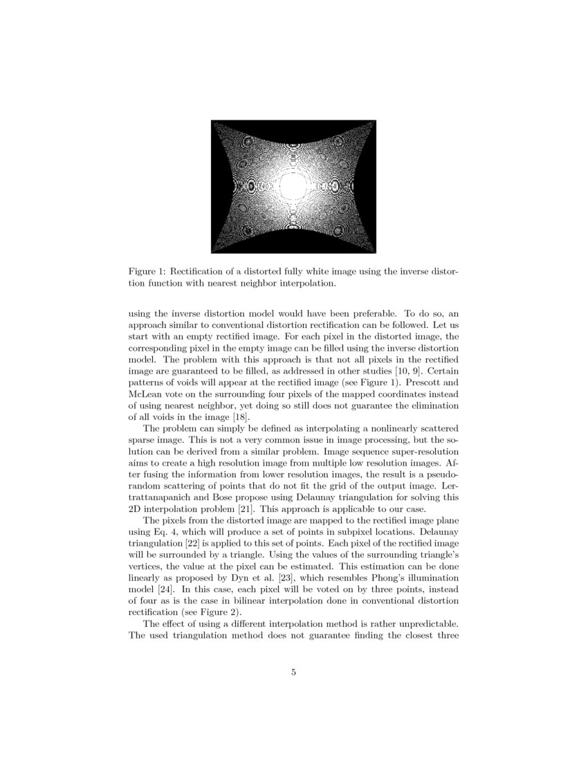 Lens Distortion Rectification using Triangulation based Interpolation | DeepAI