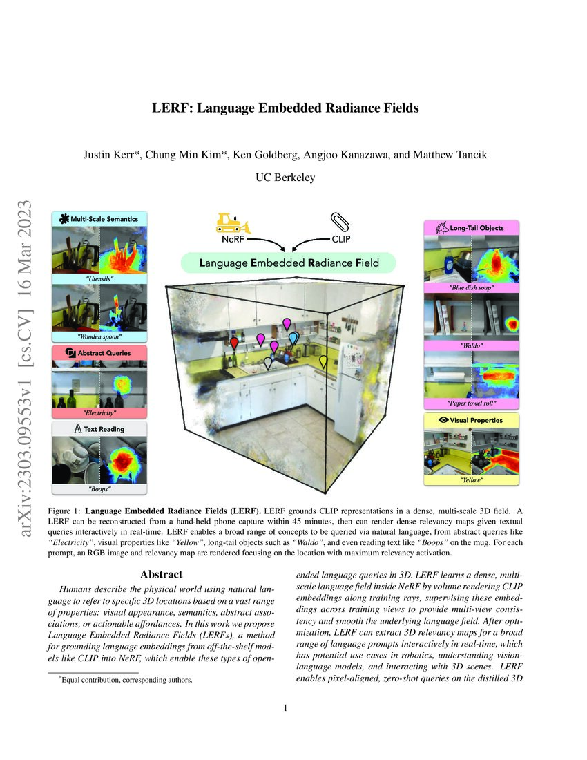 LERF: Language Embedded Radiance Fields | DeepAI