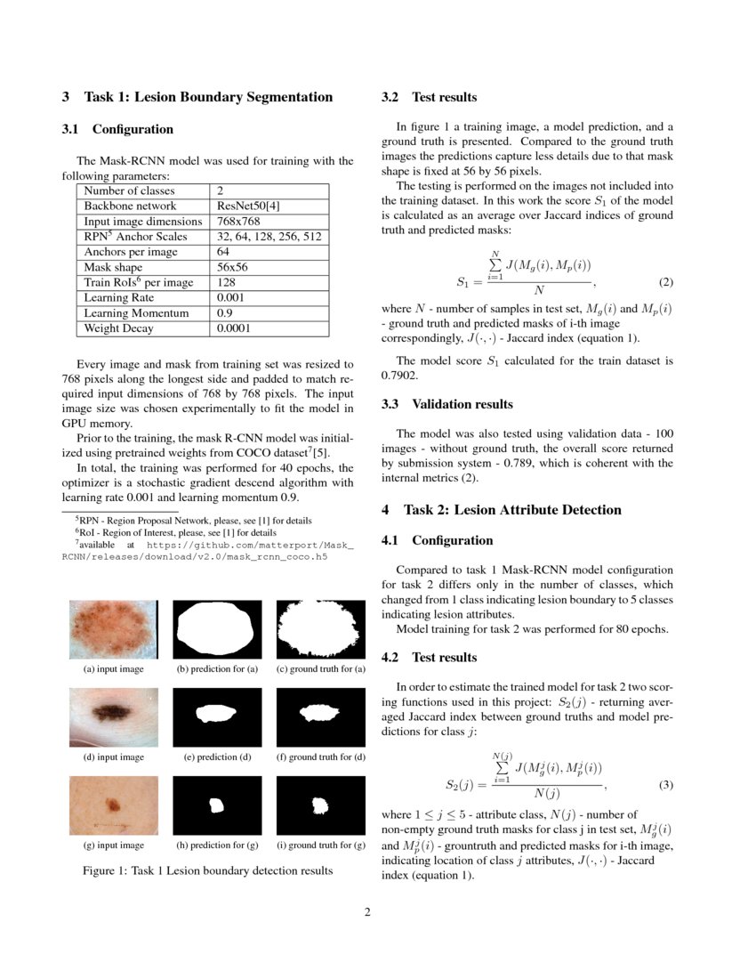 Lesion Analysis and Diagnosis with Mask-RCNN | DeepAI
