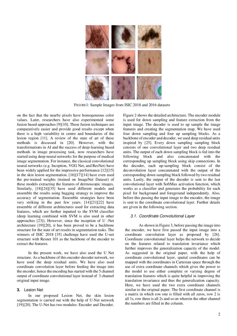 Lesion Net Skin Lesion Segmentation Using Coordinate Convolution And