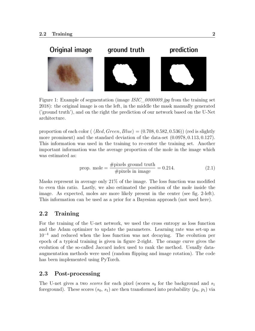 Lesion segmentation using U-Net network | DeepAI
