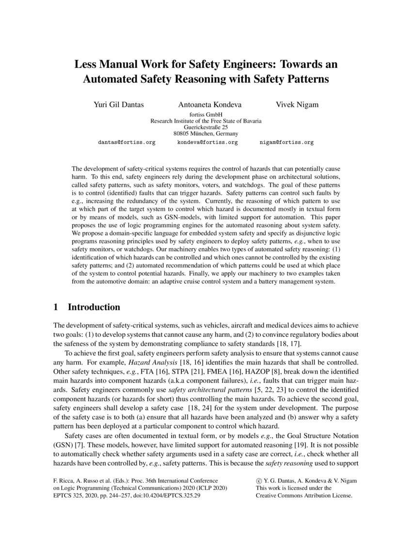 Less Manual Work for Safety Engineers: Towards an Automated Safety ...