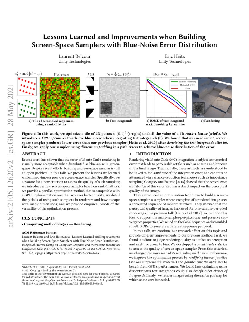 Lessons Learned and Improvements when Building Screen-Space Samplers ...