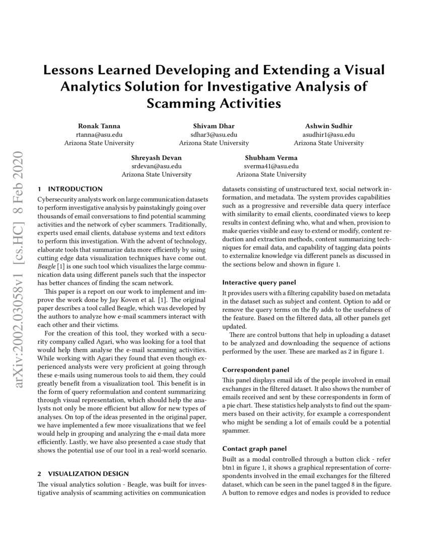 Lessons Learned Developing and Extending a Visual Analytics Solution ...