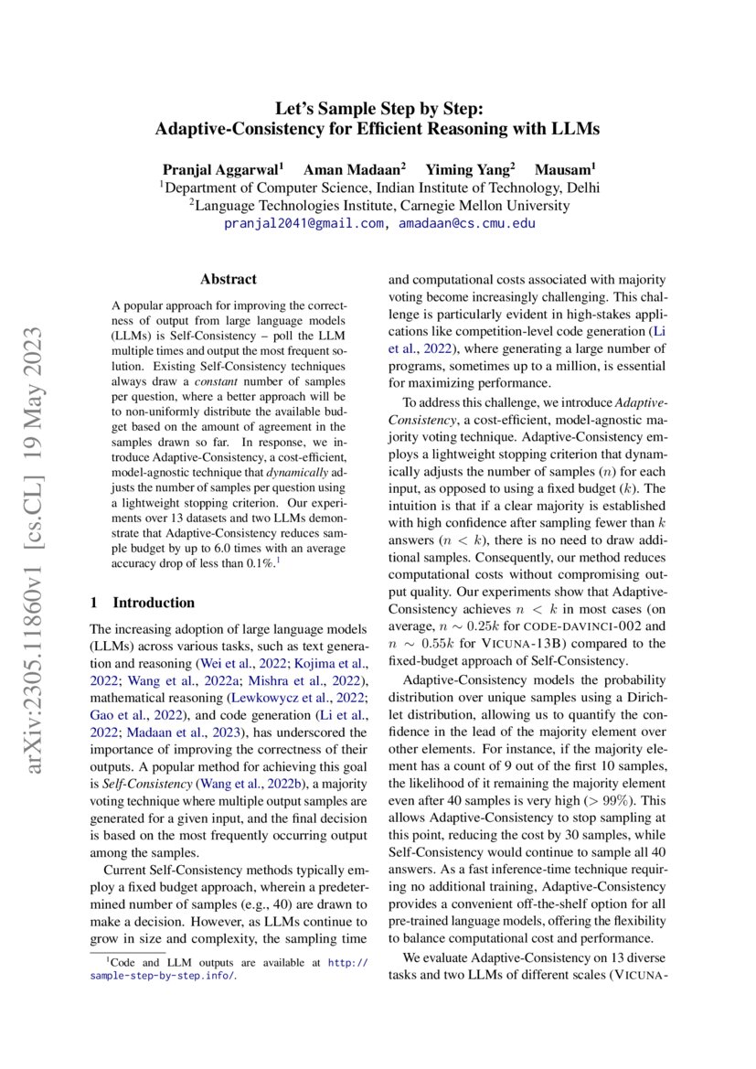 Lets Sample Step By Step Adaptive Consistency For Efficient Reasoning