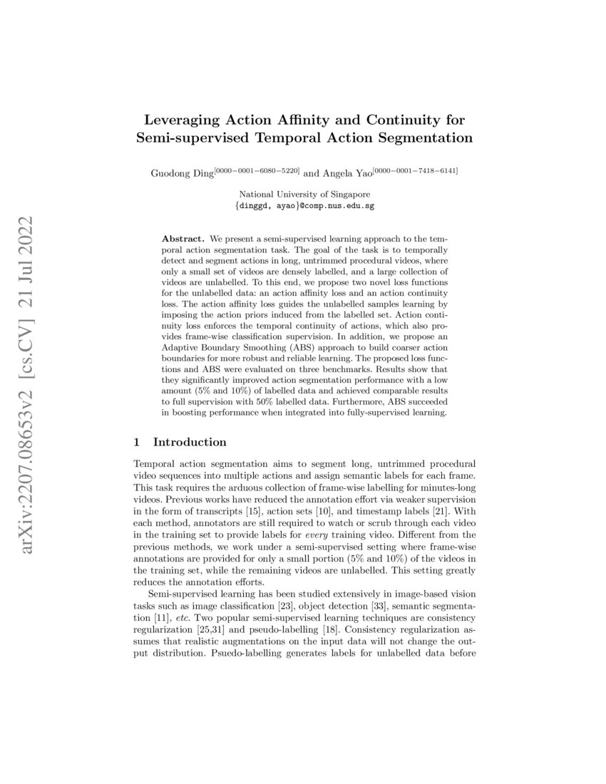 Leveraging Action Affinity and Continuity for Semi-supervised Temporal ... Leveraging Action Affinity and Continuity for Semi-supervised Temporal ...