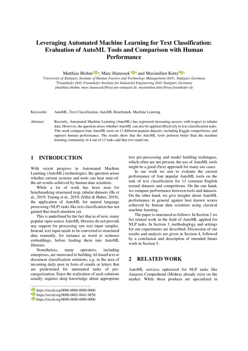 Leveraging Automated Machine Learning For Text Classification