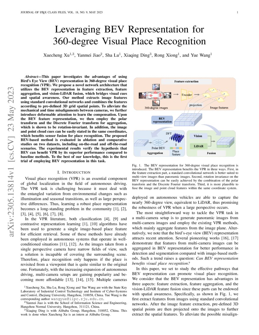 Leveraging Bev Representation For 360 Degree Visual Place Recognition Deepai