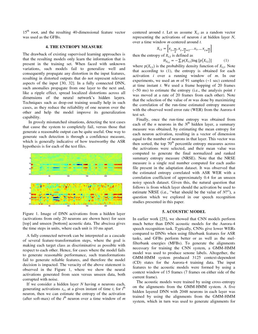 Leveraging Deep Neural Network Activation Entropy to cope with Unseen Data in Speech Recognition ...