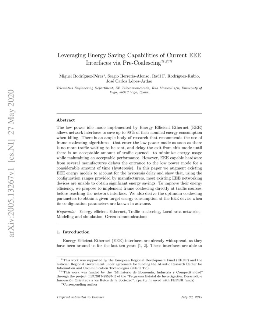 Leveraging Energy Saving Capabilities of Current EEE Interfaces via Pre ...