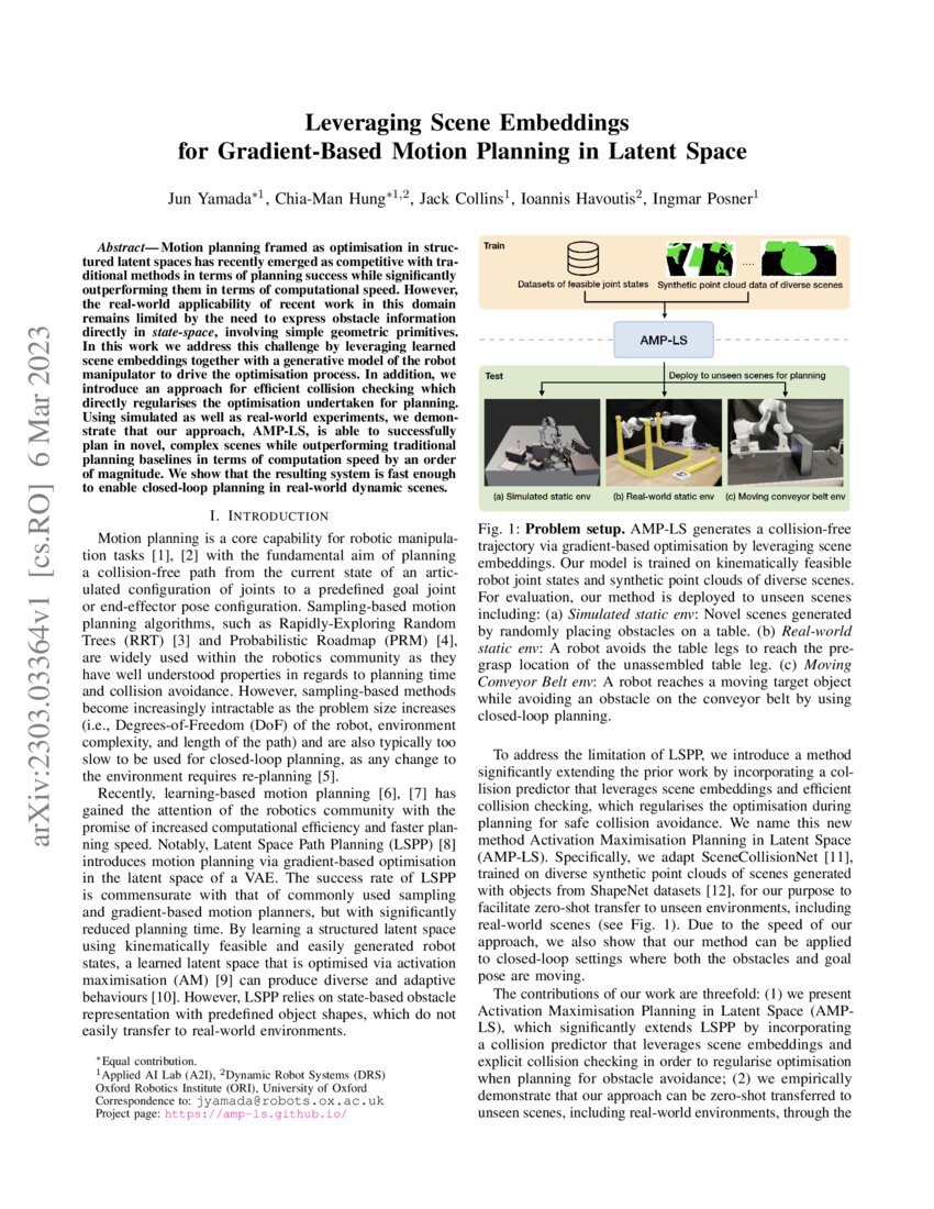 Leveraging Scene Embeddings for Gradient-Based Motion Planning in ... Leveraging Scene Embeddings for Gradient-Based Motion Planning in ...