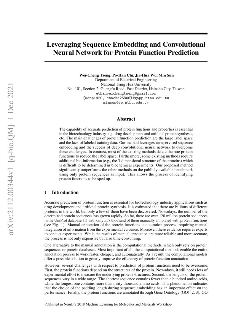 Leveraging Sequence Embedding And Convolutional Neural Network For