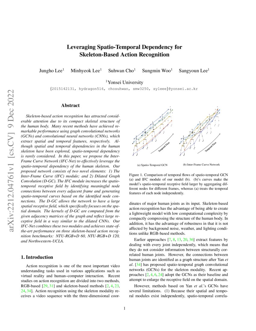 Leveraging Spatio Temporal Dependency For Skeleton Based Action Recognition Deepai