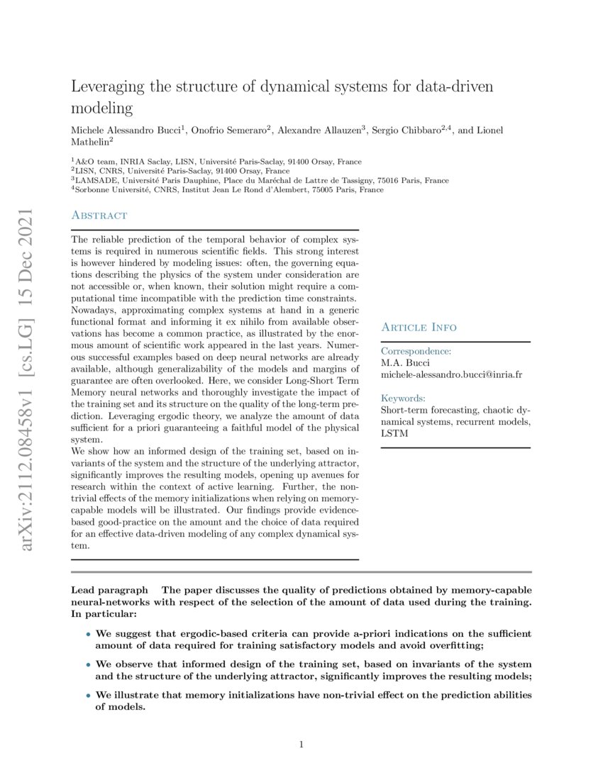 Leveraging The Structure Of Dynamical Systems For Data Driven Modeling 4295