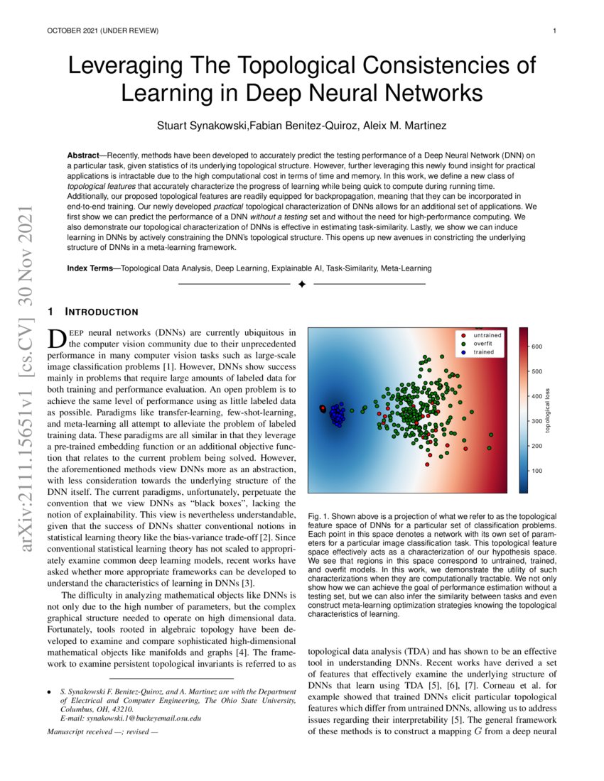 Leveraging The Topological Consistencies of Learning in Deep Neural ...