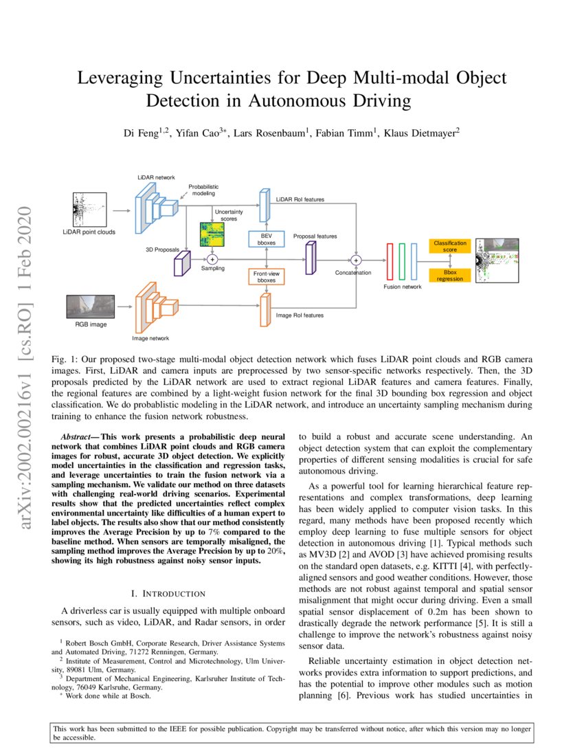 Leveraging Uncertainties for Deep Multi-modal Object Detection in ...