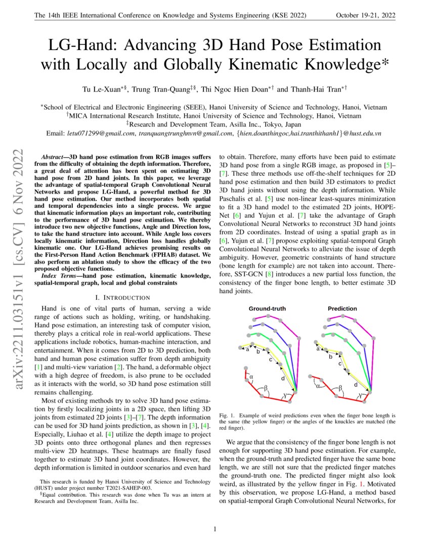 Lg Hand Advancing 3d Hand Pose Estimation With Locally And Globally