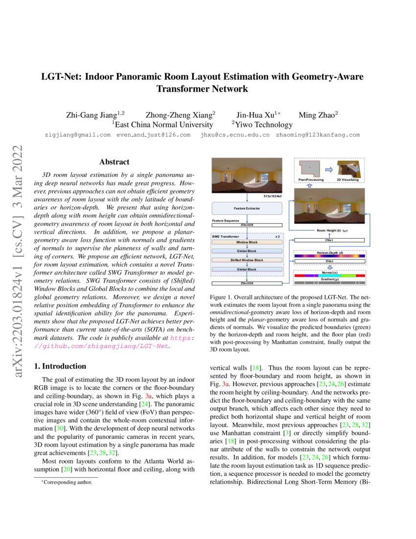 Lgt Net Indoor Panoramic Room Layout Estimation With Geometry Aware Transformer Network Deepai