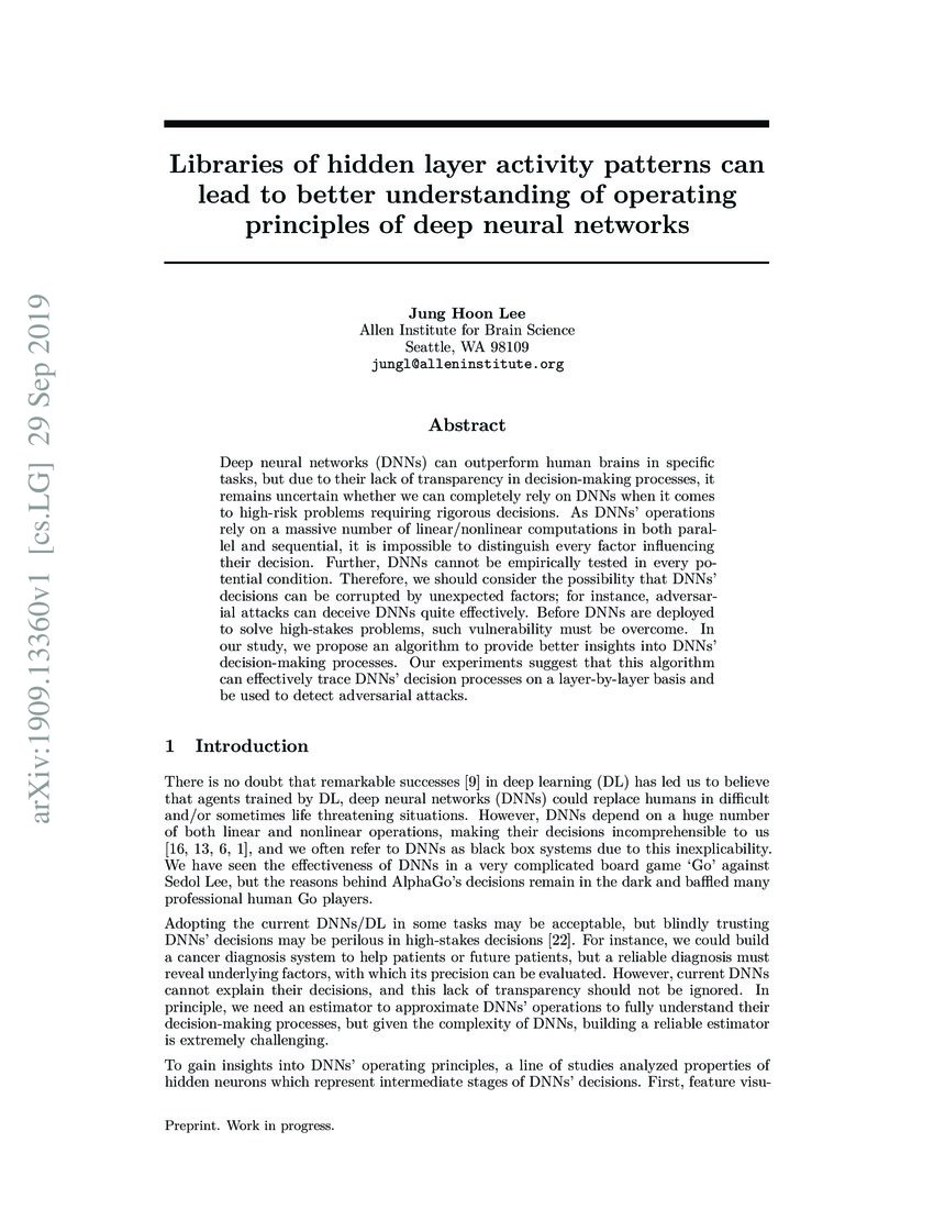 Libraries of hidden layer activity patterns can lead to better ...