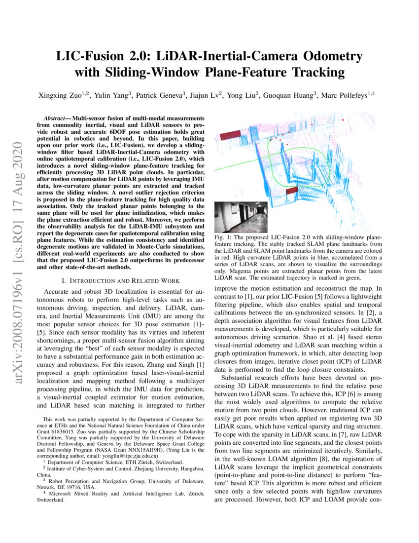 LIC-Fusion 2.0: LiDAR-Inertial-Camera Odometry with Sliding-Window ...