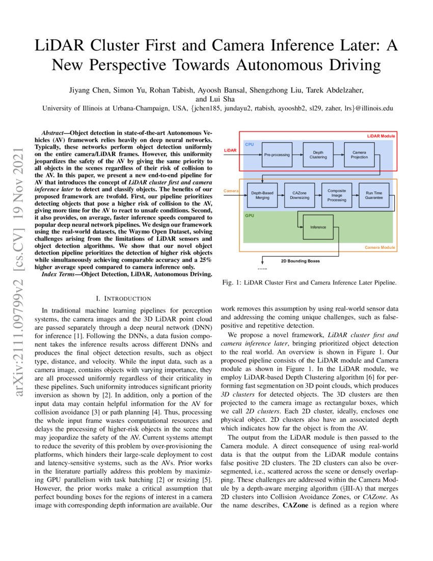 Lidar Cluster First And Camera Inference Later A New Perspective