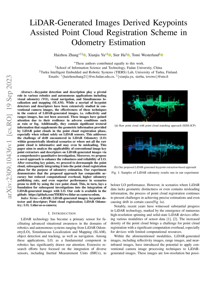 LiDAR-Generated Images Derived Keypoints Assisted Point Cloud ... LiDAR-Generated Images Derived Keypoints Assisted Point Cloud ...
