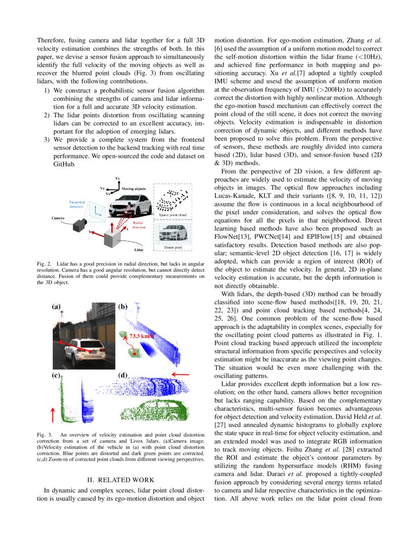 Lidar with Velocity: Motion Distortion Correction of Point Clouds from ...