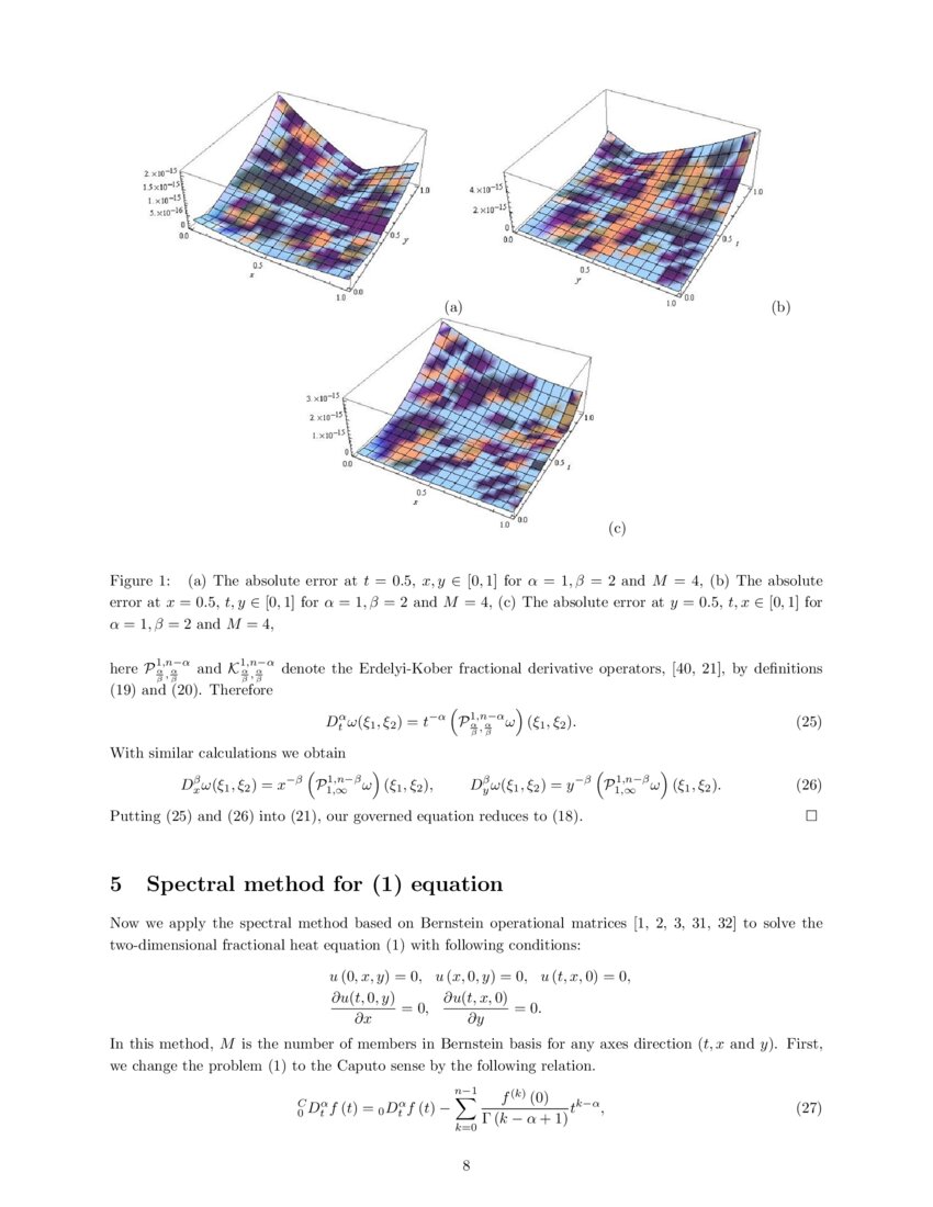 Lie Symmetries Reduction And Spectral Methods On The Fractional Two Dimensional Heat Equation