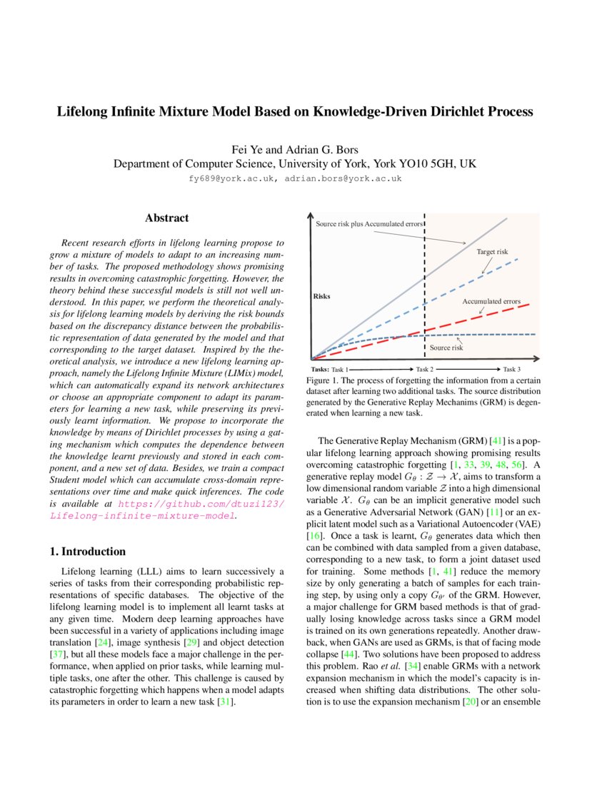 Lifelong Infinite Mixture Model Based on Knowledge-Driven Dirichlet Process | DeepAI