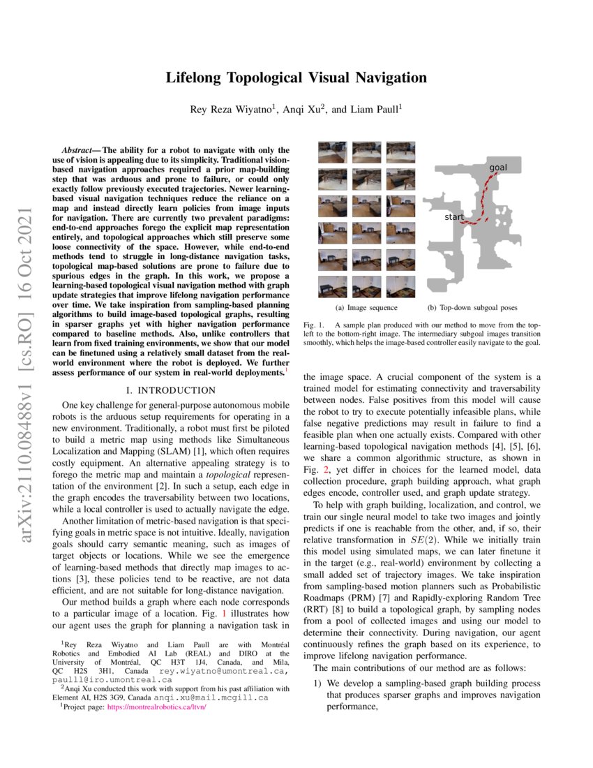Lifelong Topological Visual Navigation | DeepAI