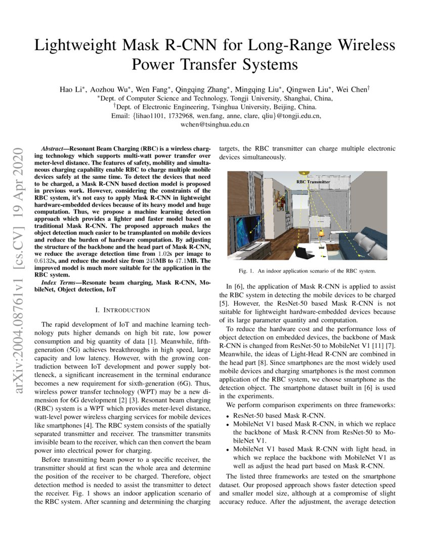 Lightweight Mask R-CNN for Long-Range Wireless Power Transfer Systems ...