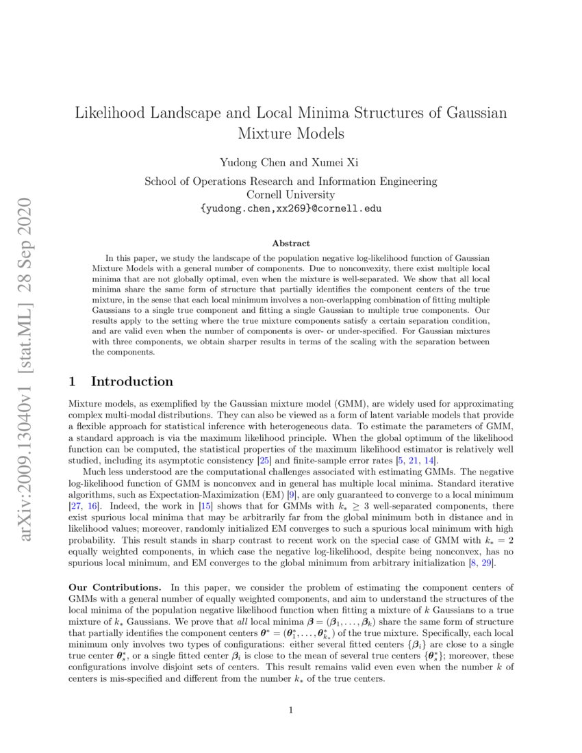 Likelihood Landscape and Local Minima Structures of Gaussian Mixture ...