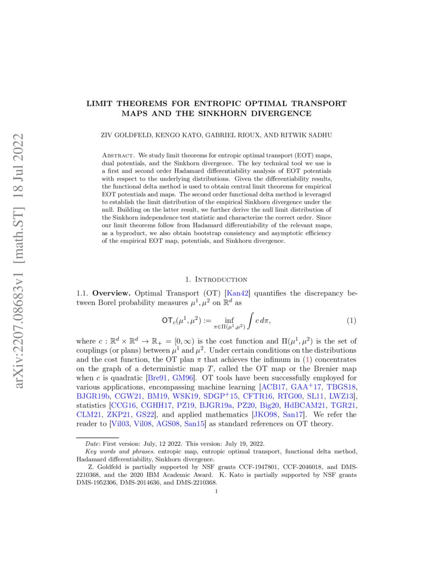 Limit Theorems for Entropic Optimal Transport Maps and the Sinkhorn ...