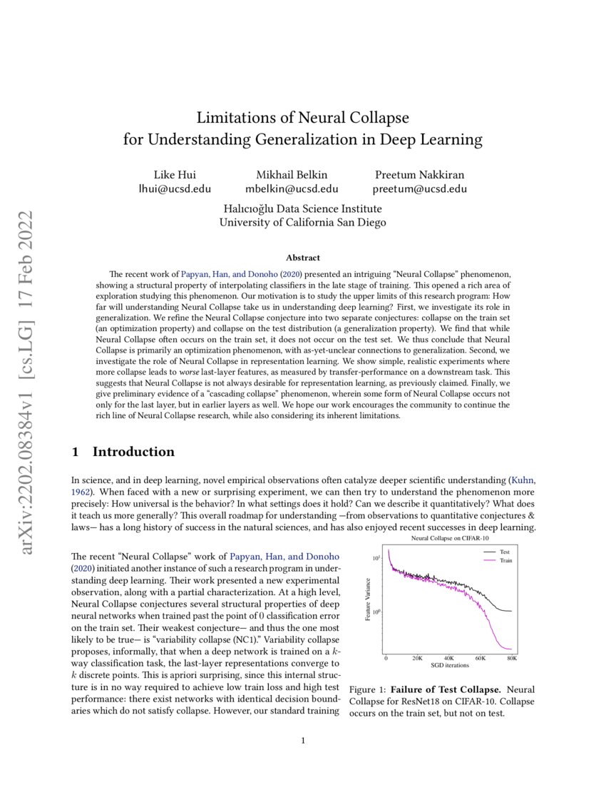 Limitations of Neural Collapse for Understanding Generalization in Deep Learning | DeepAI