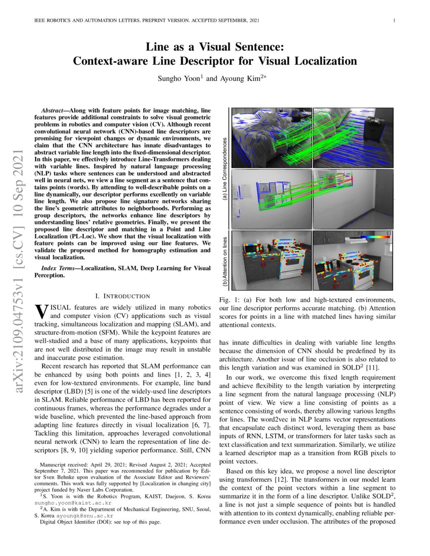 Line as a Visual Sentence: Context-aware Line Descriptor for Visual ...