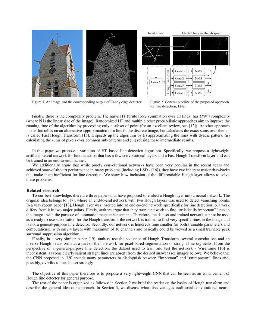 Line detection via a lightweight CNN with a Hough Layer | DeepAI
