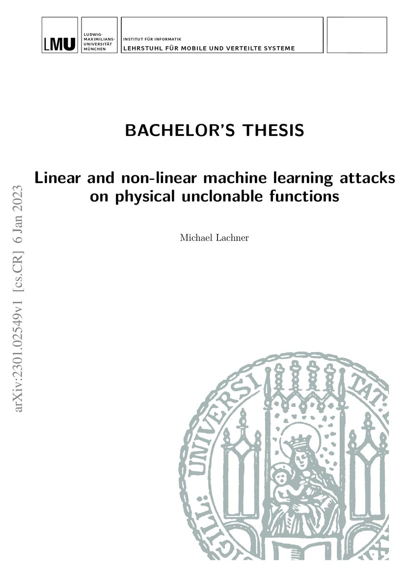 Linear and non-linear machine learning attacks on physical unclonable ...