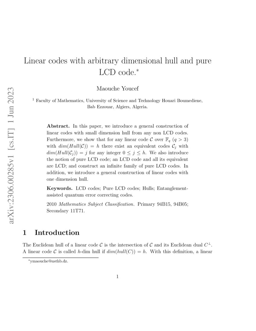 Linear Codes With Arbitrary Dimensional Hull And Pure Lcd Code Deepai