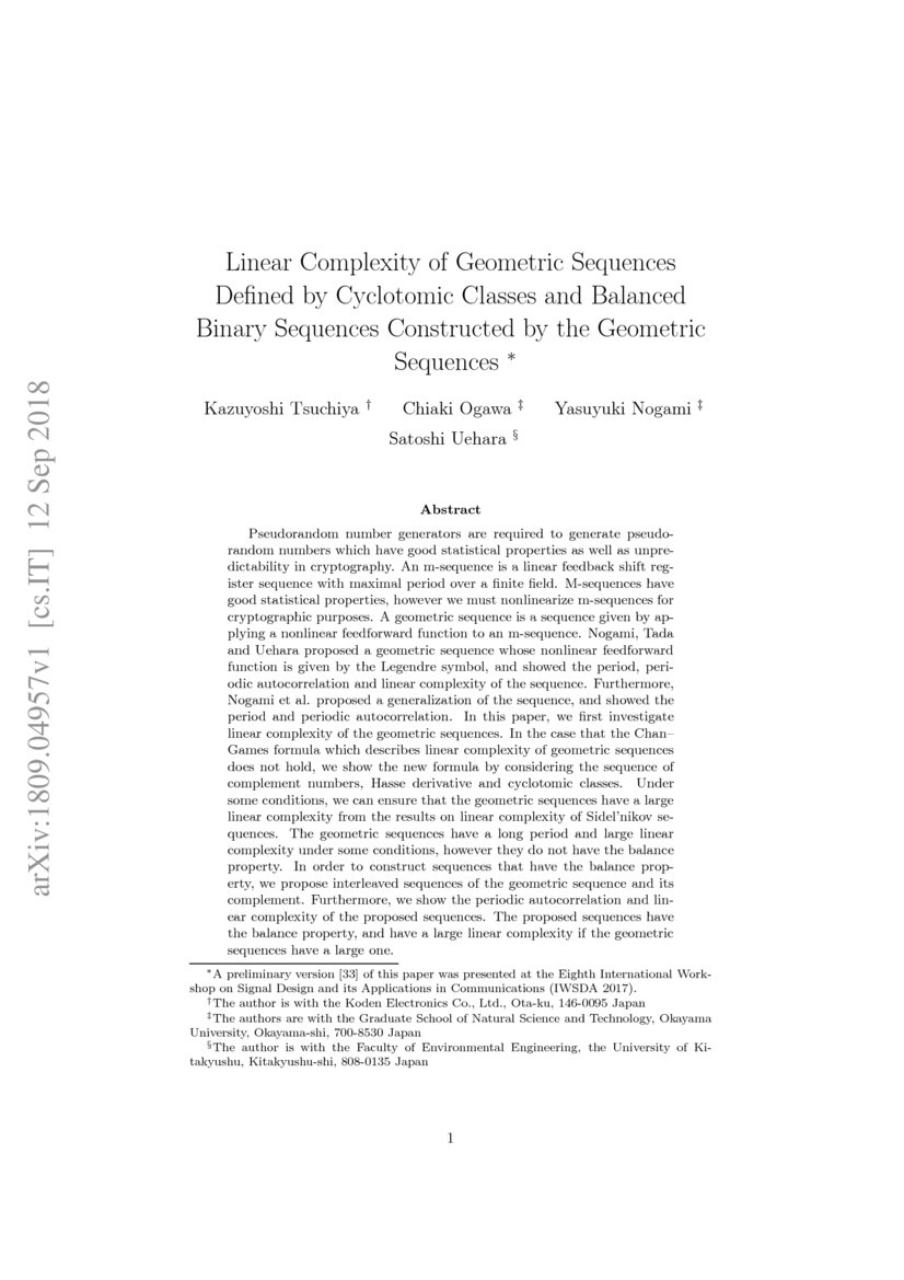 Linear Complexity Of Geometric Sequences Defined By Cyclotomic Classes And Balanced Binary